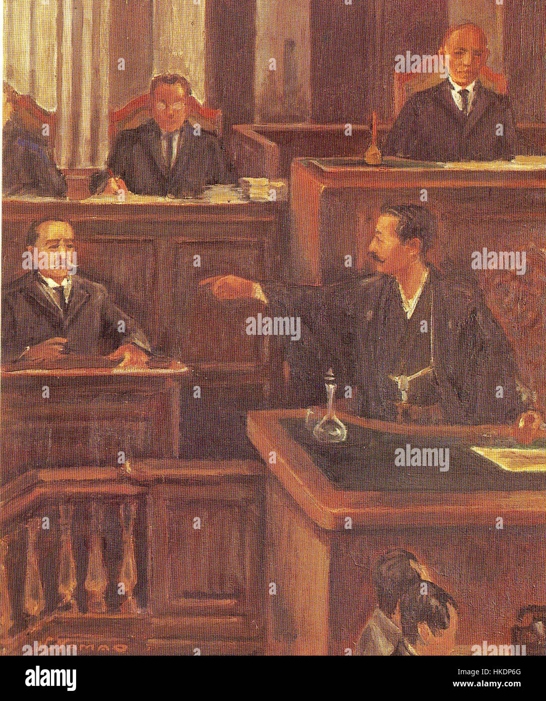 This painting by Yukio Ozaki and Taro Katsura portrays a historical or ...