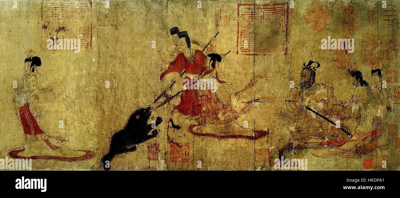 This scene from the Admonitions Scroll illustrates a moral lesson ...