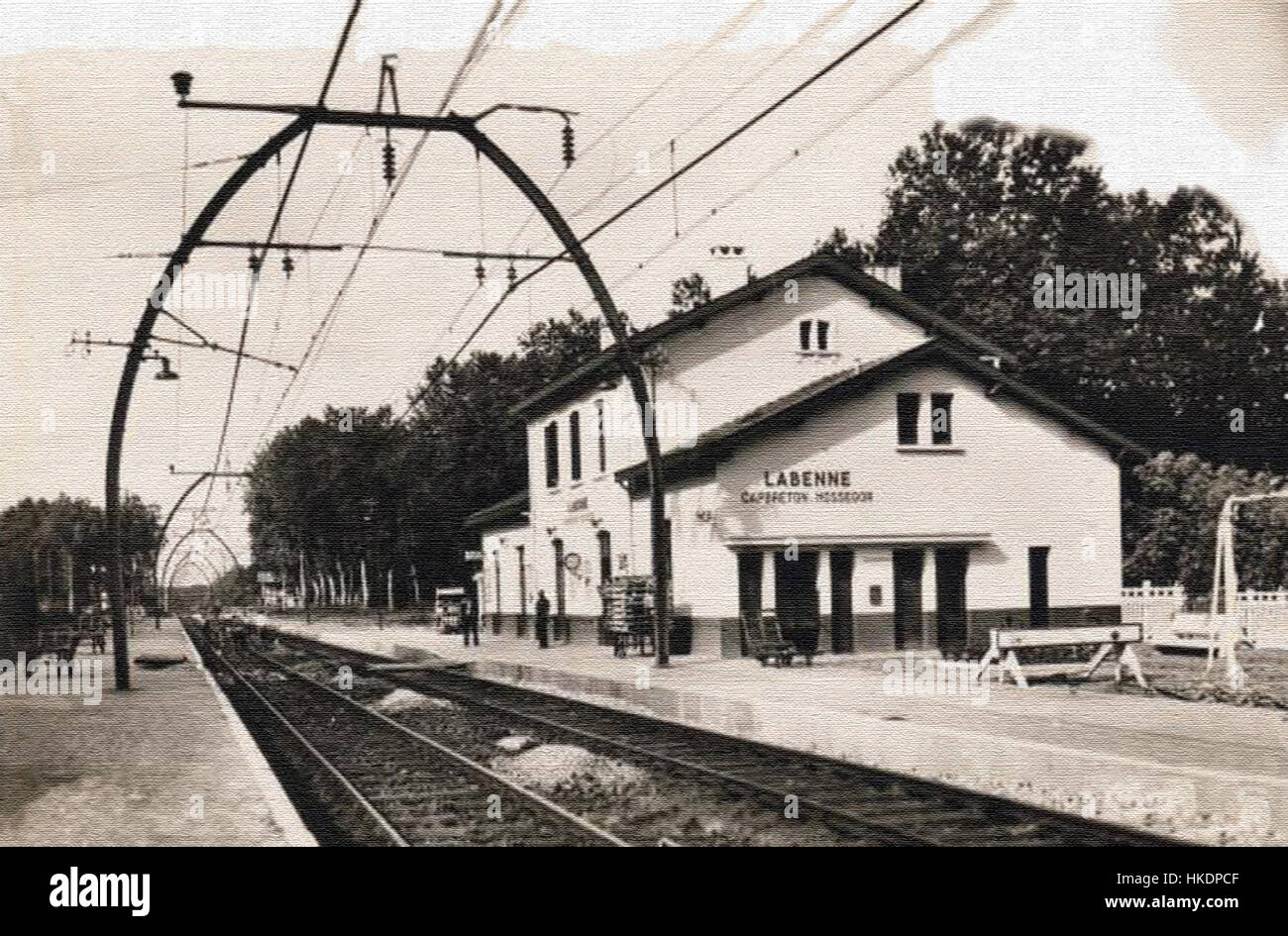 Labenne Bahnhof Bahnsteig Nord depicts a scene from the Labenne train ...