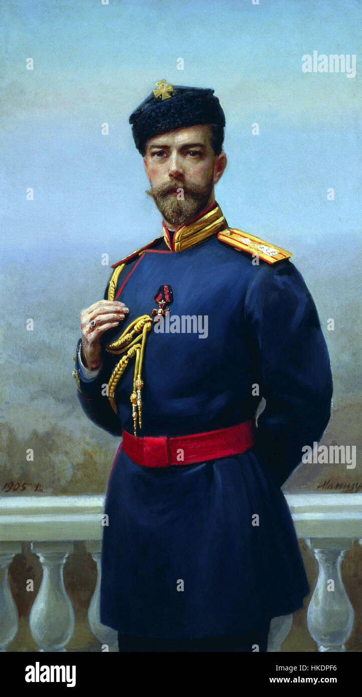 This painting of Nicholas II of Russia depicts him wearing the Order of ...