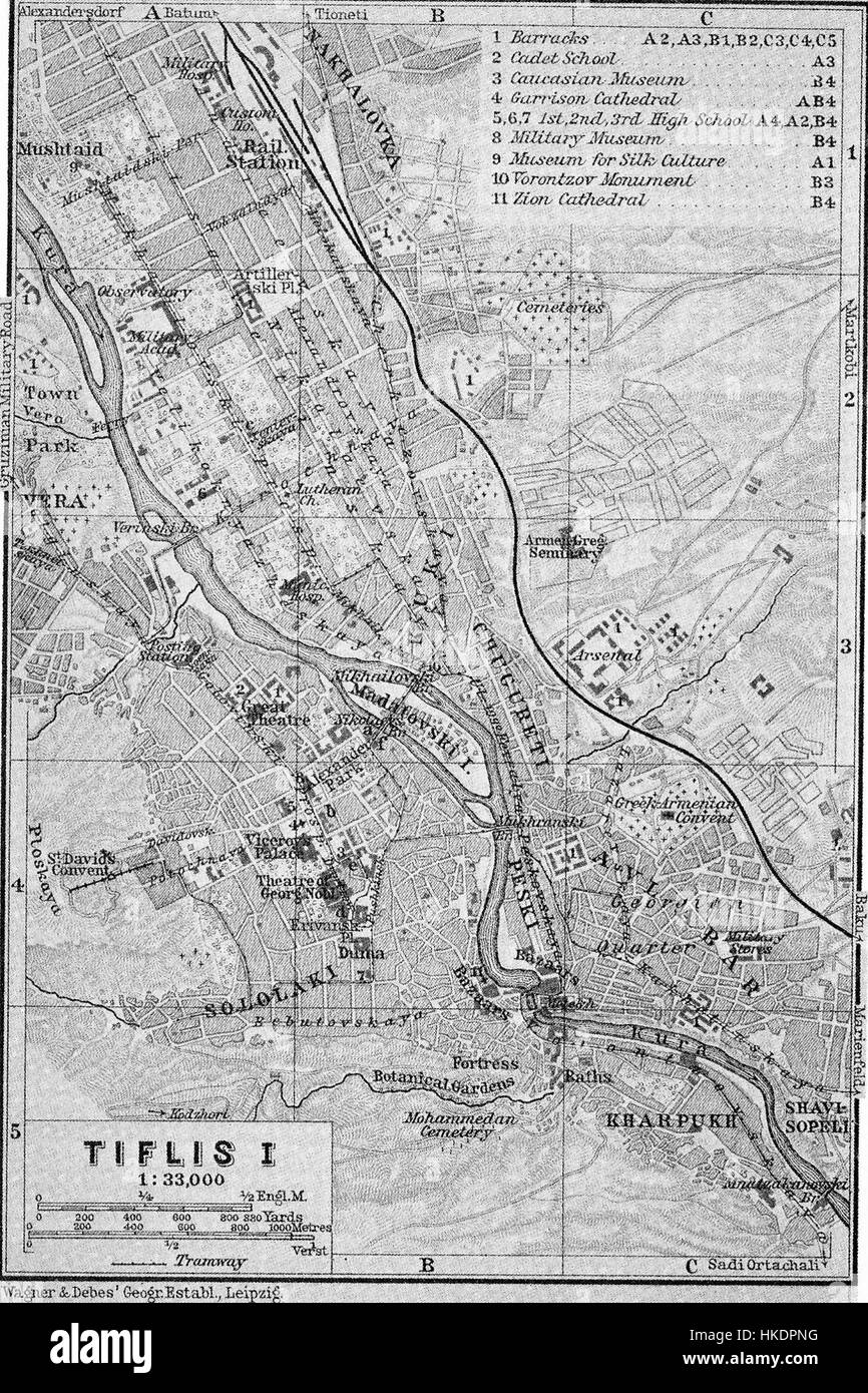 The 1914 Baedeker map of Tiflis (now Tbilisi) provides an invaluable ...