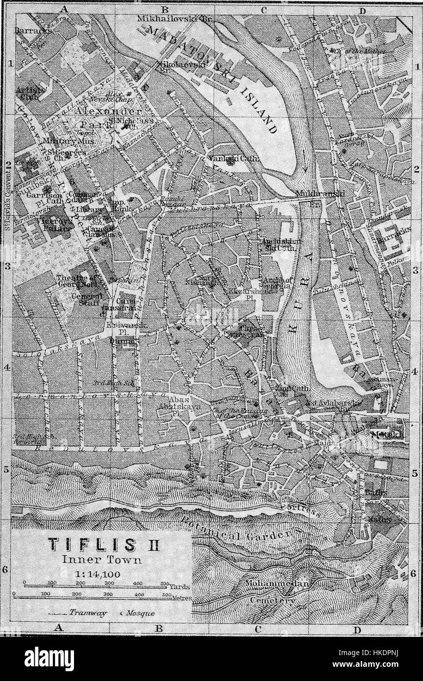 The 1914 Tiflis Baedeker Map offers a detailed view of the city of ...