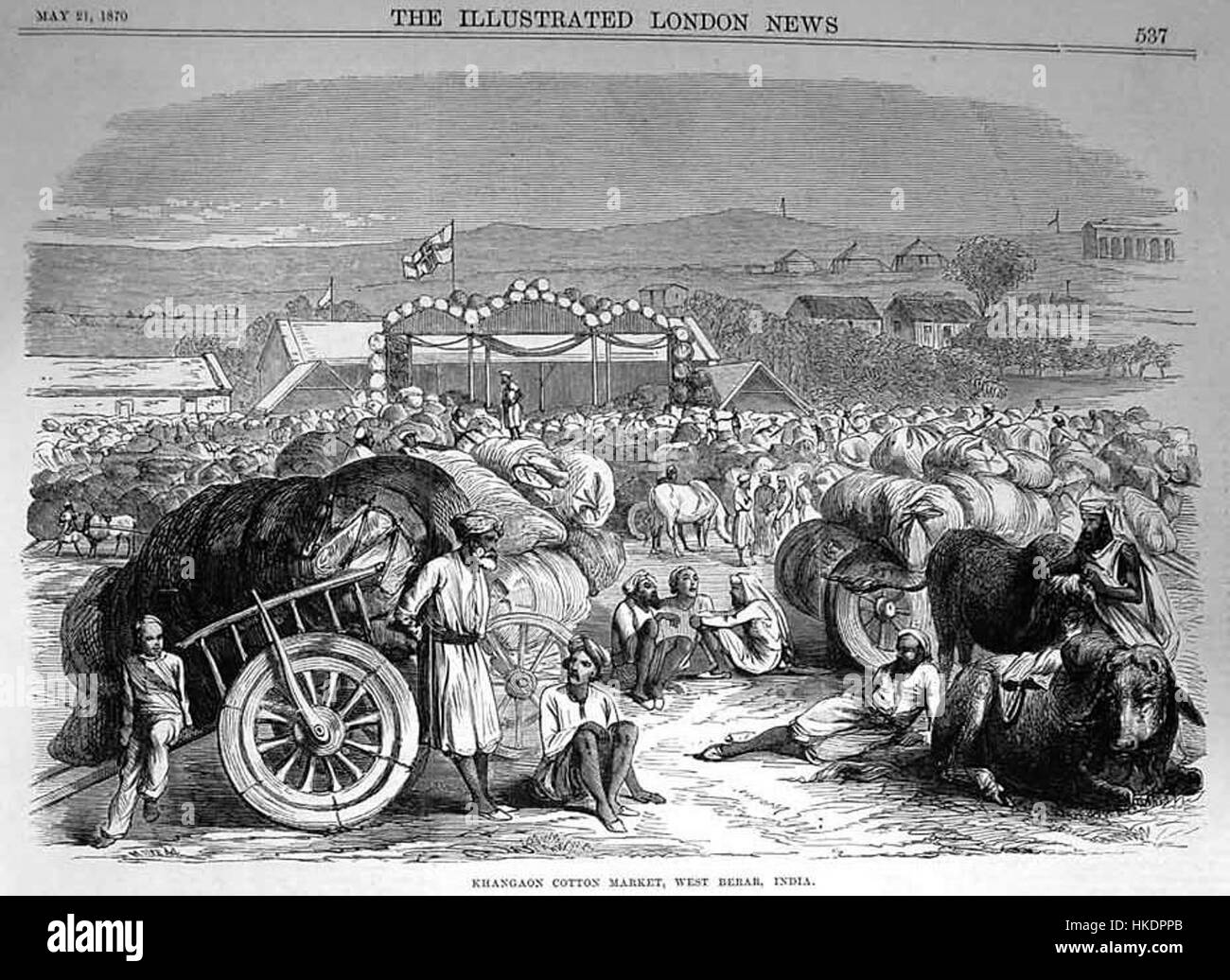 The Khangaon cotton market in West Berar, India, is a historical site ...