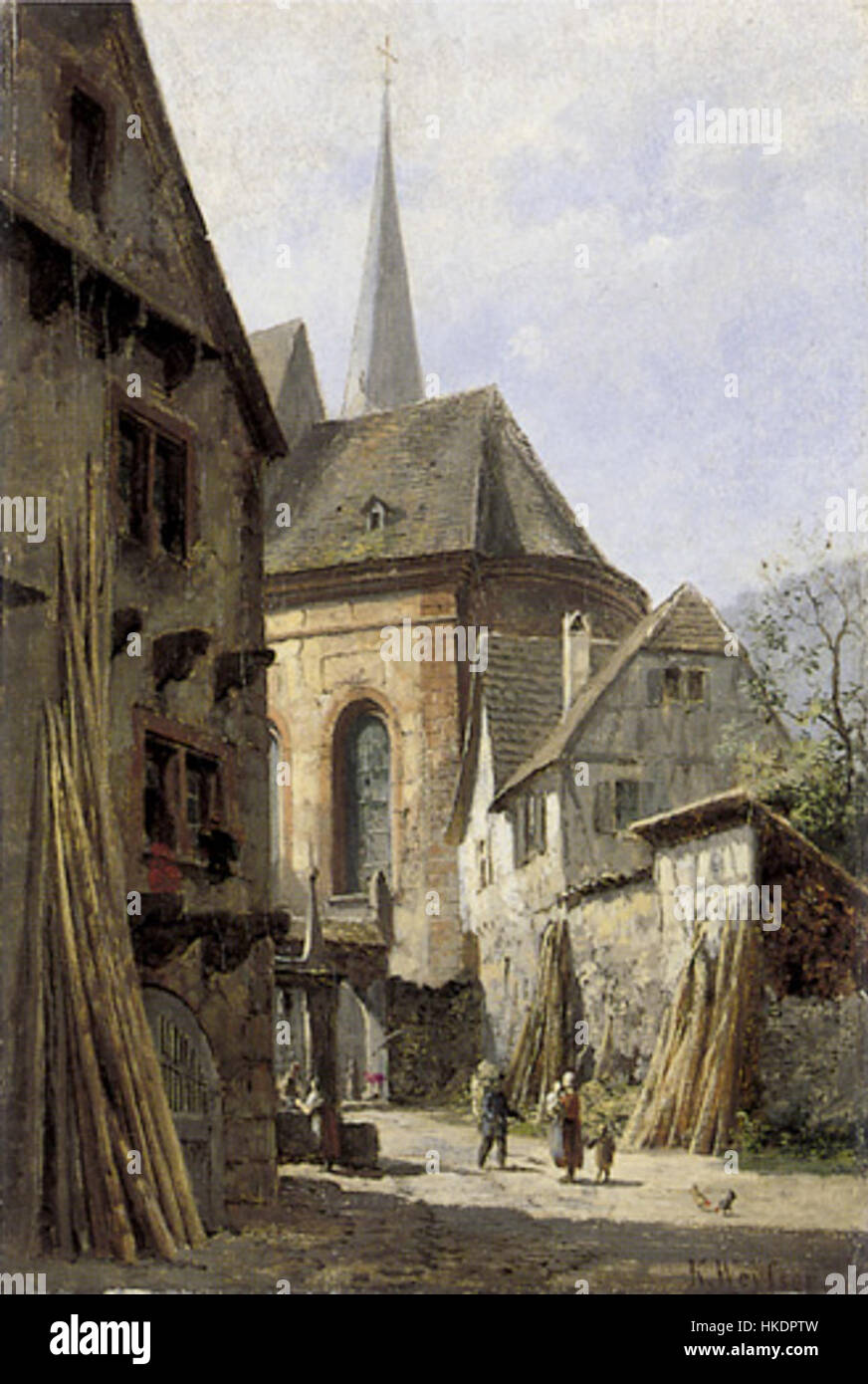 This artwork showcases the Stephanskirche in Rosheim, a town in France ...