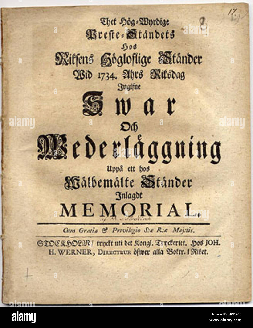 'Svar till strokirch 1734' is an artwork reflecting Swedish 18th ...