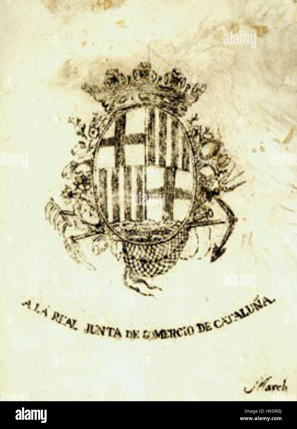 The Coat of Arms of Catalonia, painted by Josep March in 1815 ...