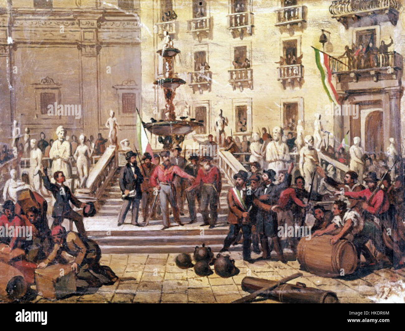 This painting captures Giuseppe Garibaldi during the Expedition of the ...
