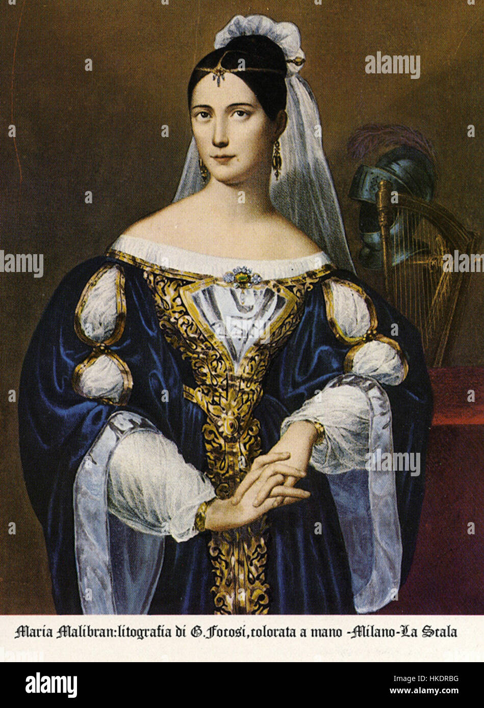 The painting of Malibran in Norma from 1834 depicts the famous opera singer Maria Malibran ...
