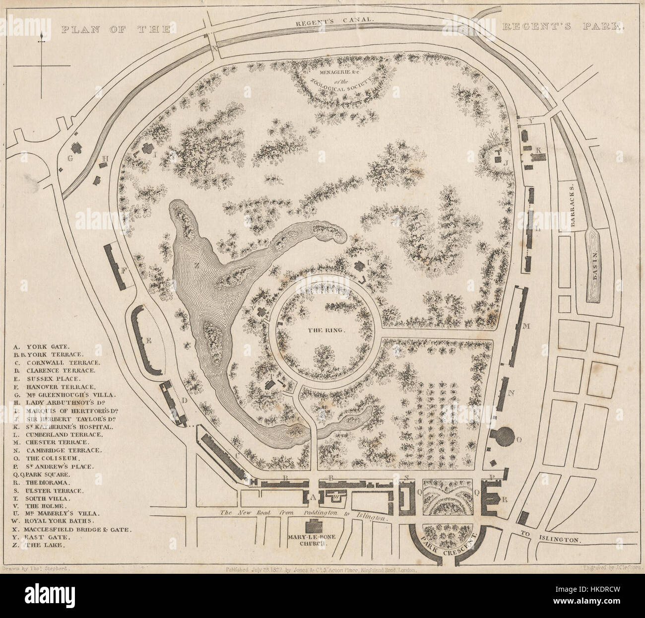 The 'Plan of the Regent’s Park' by John Cleghorn is a detailed map of ...