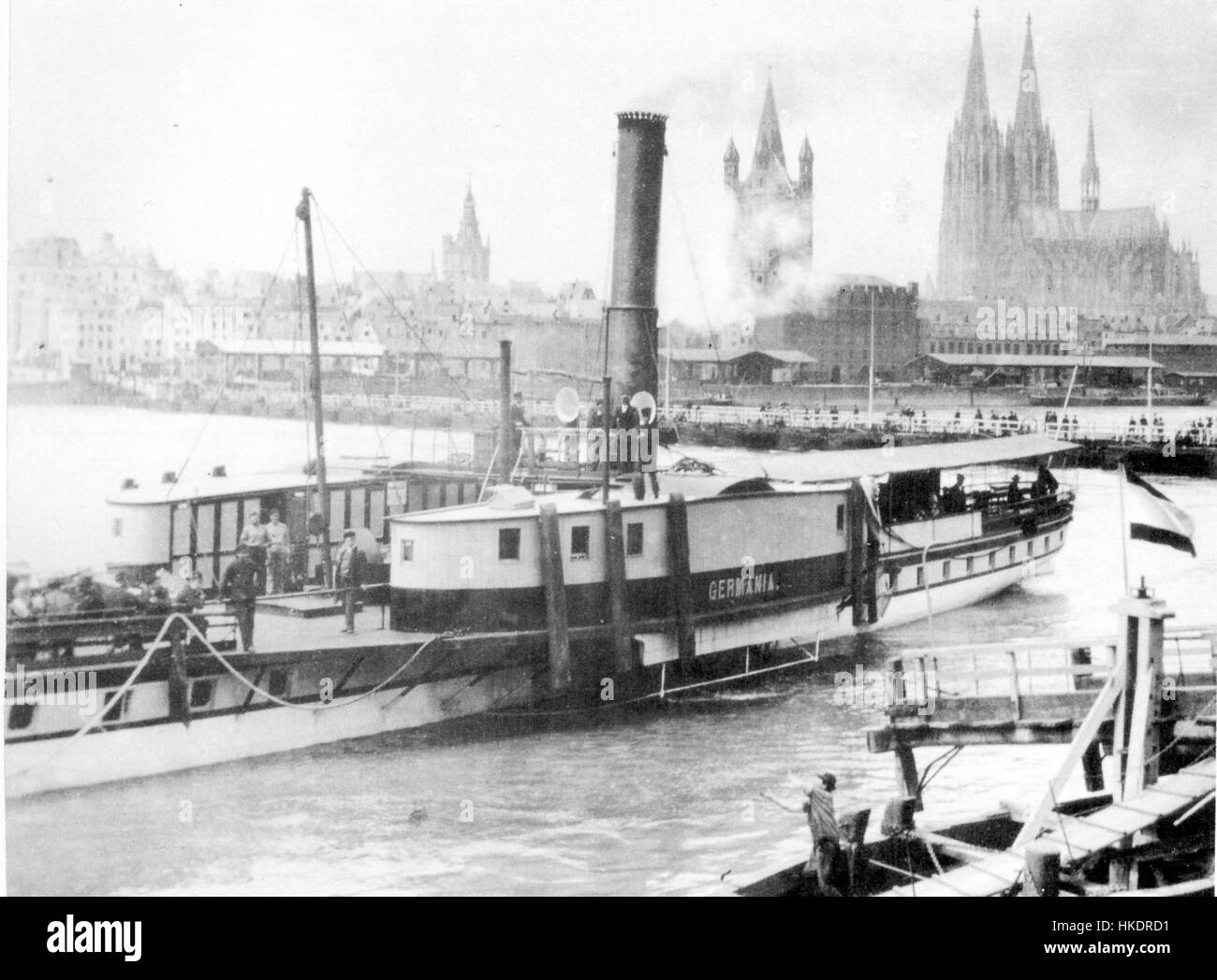 The painting titled 'Germania' from 1842 depicts a German ship of the ...