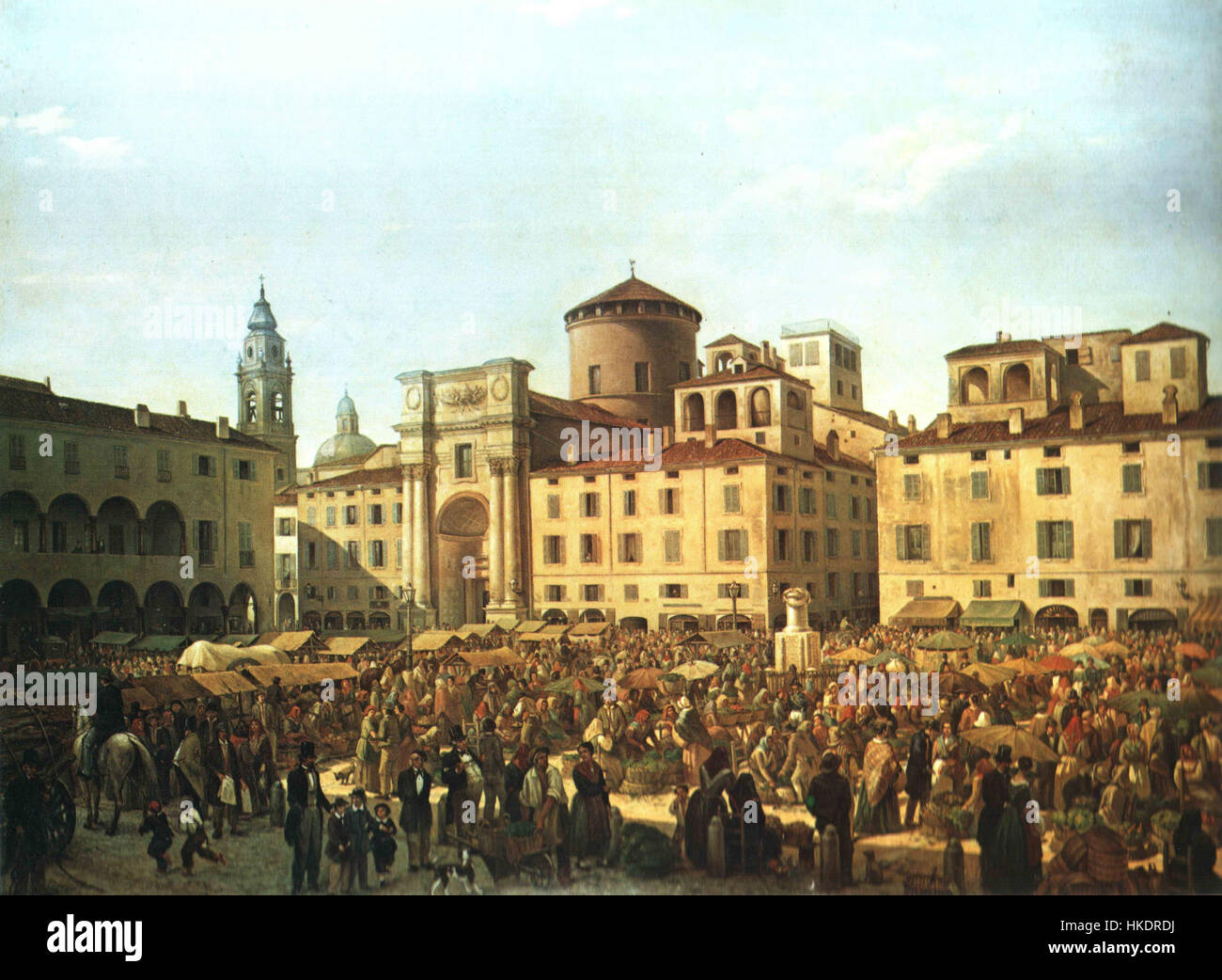 Giulio Carmignani's painting 'La piazza di Parma 1848' captures the ...