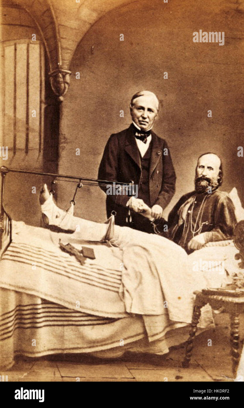 This painting captures Giuseppe Garibaldi after being wounded during ...