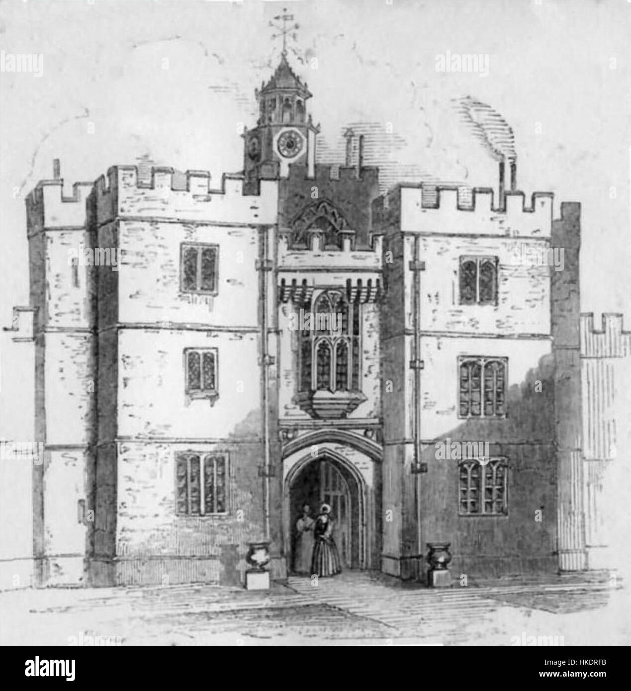 An architectural view of the second entrance gateway to Knole House in ...