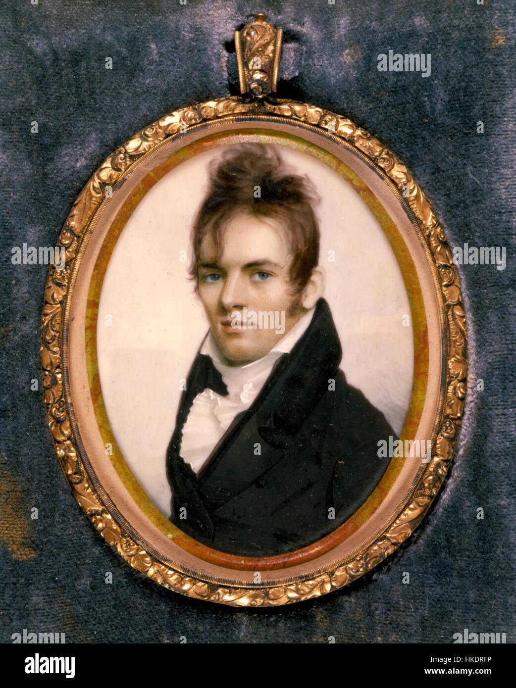 This portrait miniature of Royal Ralph Hinman is an exquisite example ...