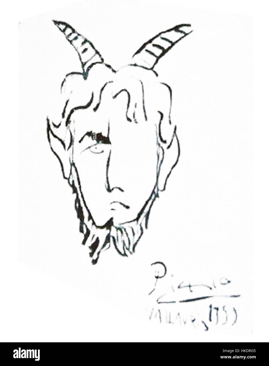 This artwork, 'Barbaritrattopicasso,' attributed to Pablo Picasso ...