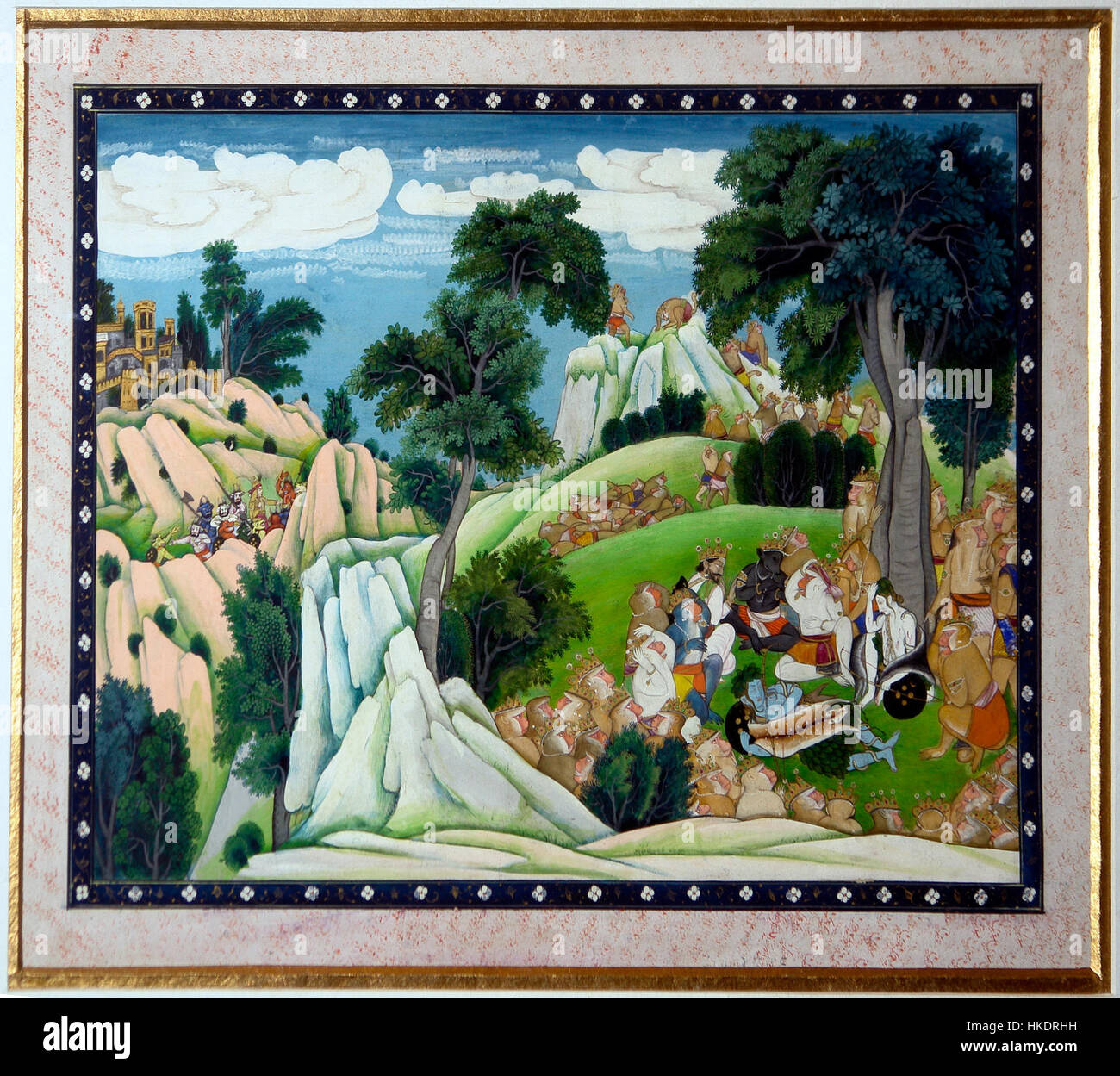 A painting depicting the legendary scene from the Indian epic Ramayana ...