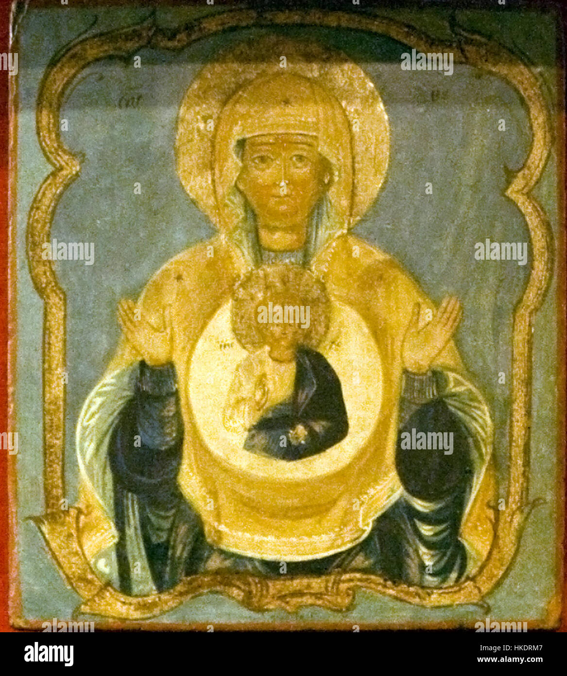 This religious painting titled 'God's Mother the Sign' depicts the ...