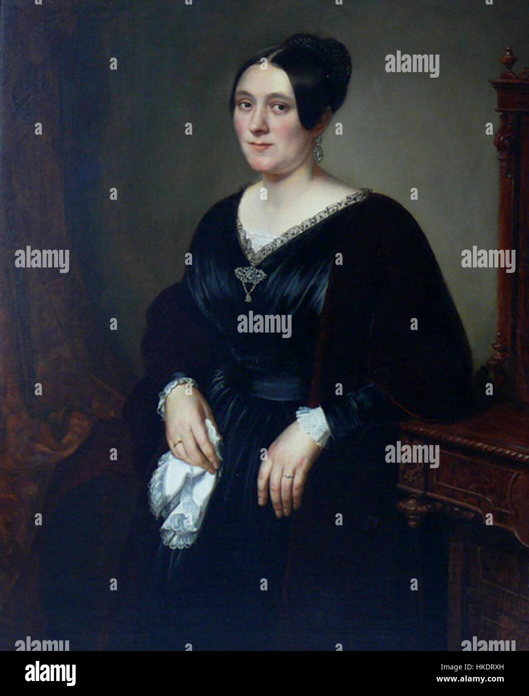 Friedrich Rantzâ€™s 1845 portrait titled 'Damenportrait' features a ...