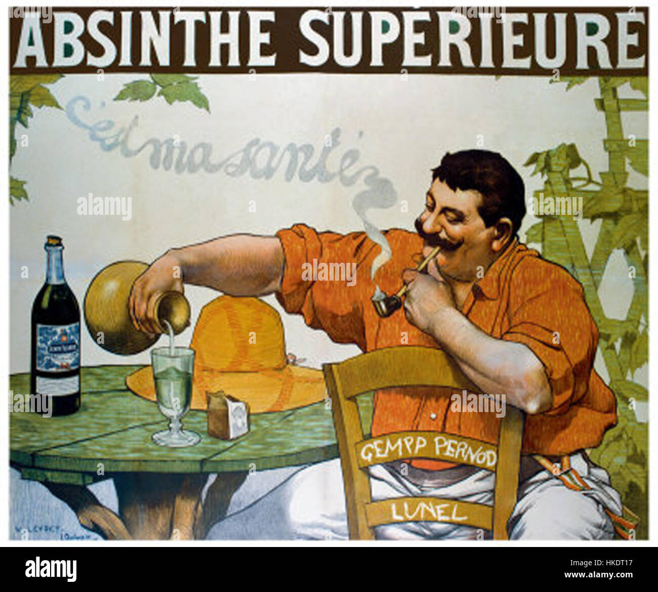 This vintage advertisement for Absinthe Pernod Lunel by Victor Leydet ...