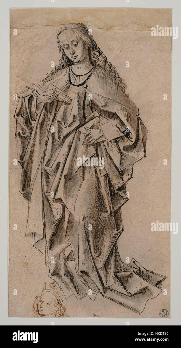 This piece, attributed to the 'Master of Drapery Studies,' showcases ...