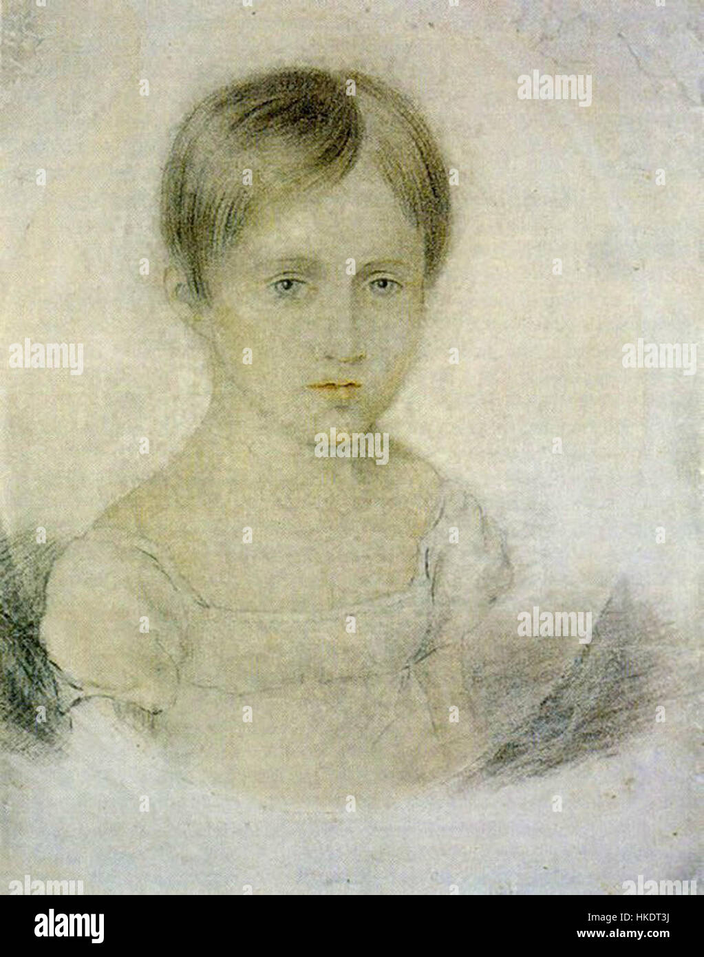 This portrait shows Nataliya Pushkina, the wife of the famous Russian ...