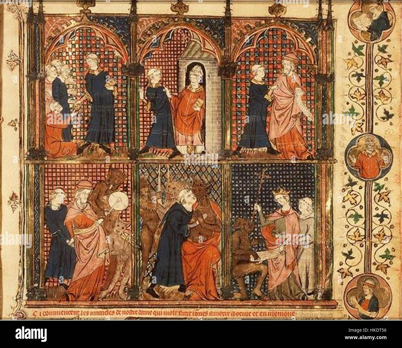 The artwork portrays the legendary story of the monk Theophilus, who ...