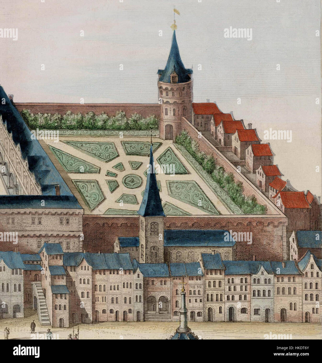 'Palais 3e Cour' is an oil painting depicting a regal courtyard scene ...