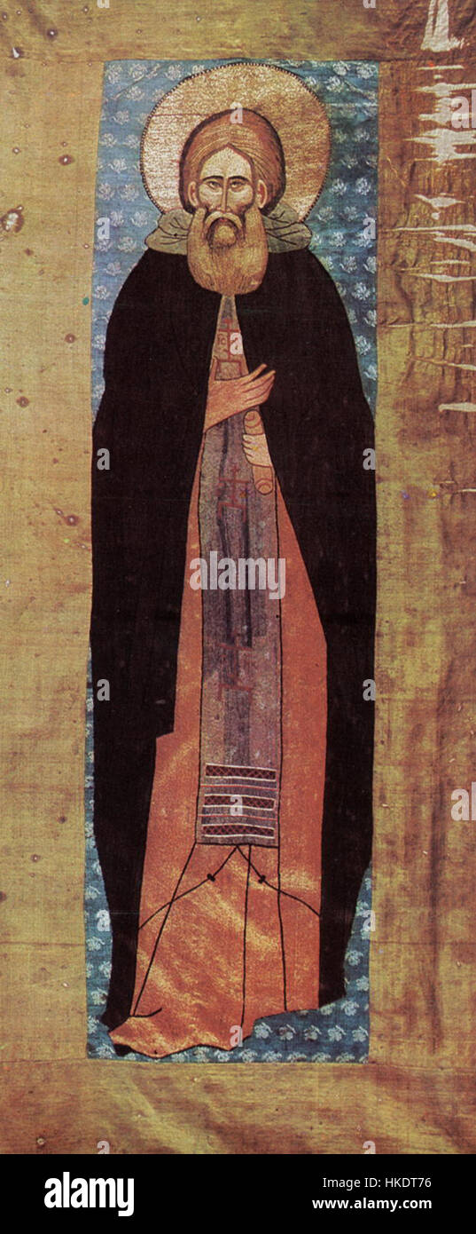 This full portrait of Saint Sergius of Radonezh, an important Russian ...