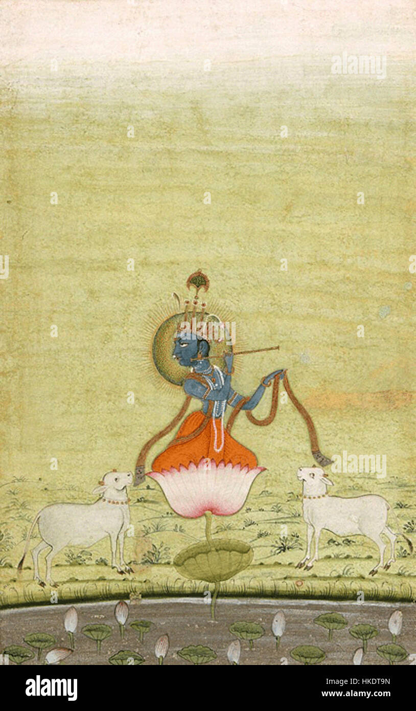 'Govinda 1' is a historical painting depicting scenes from Indian ...
