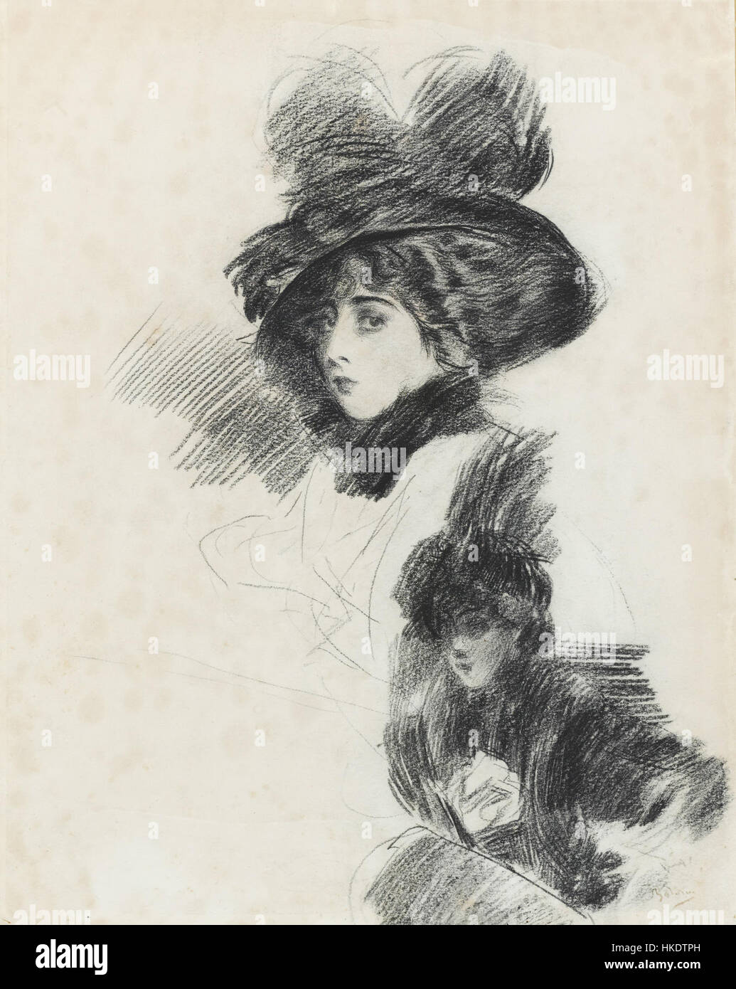 A portrait by Giovanni Boldini featuring a woman in an elegant pose ...