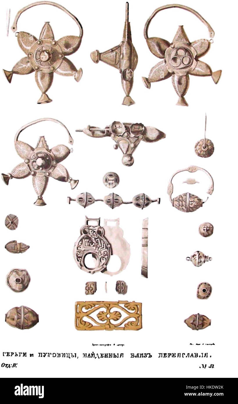 This illustration from 'Drevnosti RG v4' showcases artifacts from ...