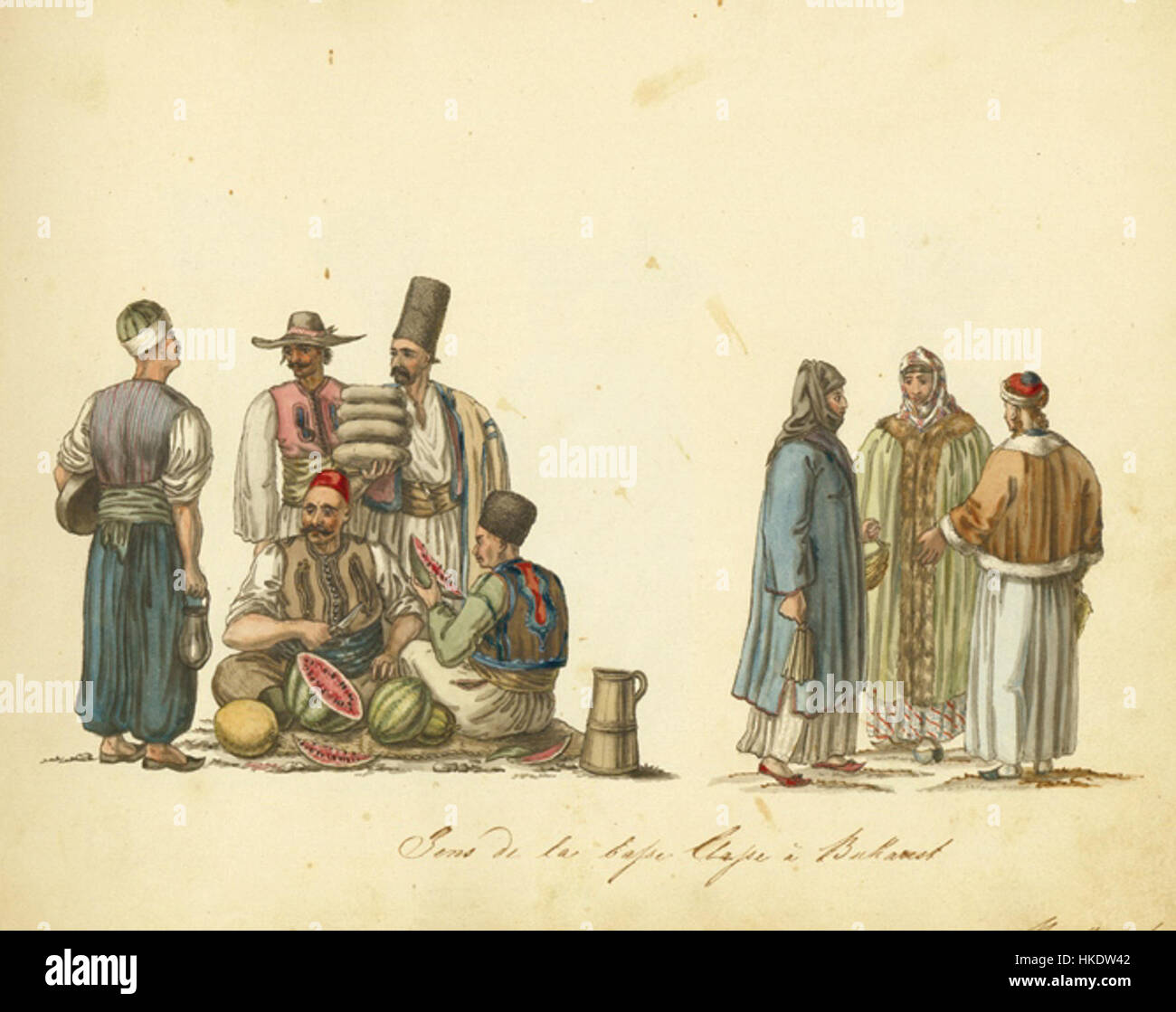 This artwork depicts people in Bucharest, Romania, capturing everyday ...