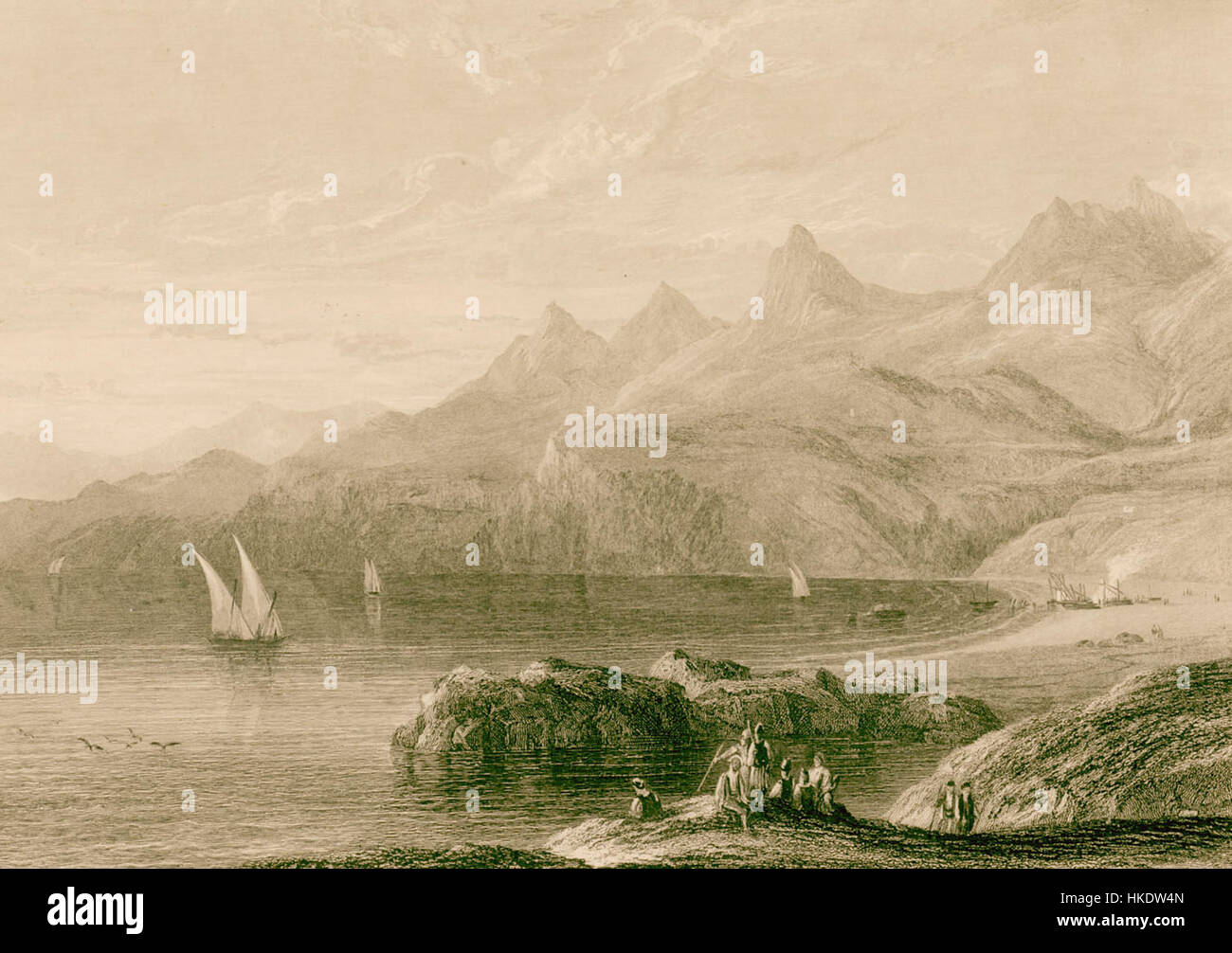 Christopher Wordsworth's 1882 painting of the Island of Santa Maura ...