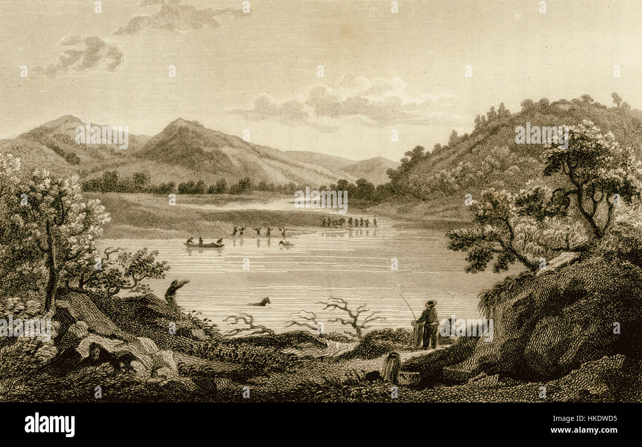 A painting by Edward Dodwell, depicting the passage of the Alpheios ...