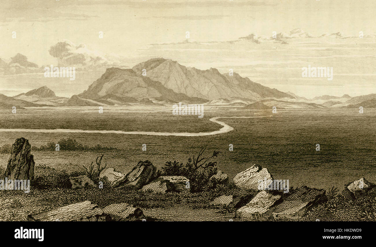 The artwork by Edward Dodwell from 1819 depicts Mount Parnassos and the ...