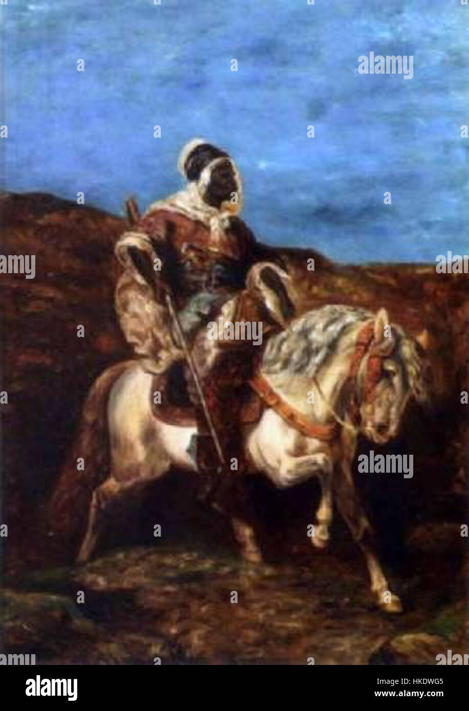 The painting 'Mousset Arabe' is a vivid depiction of Middle Eastern ...