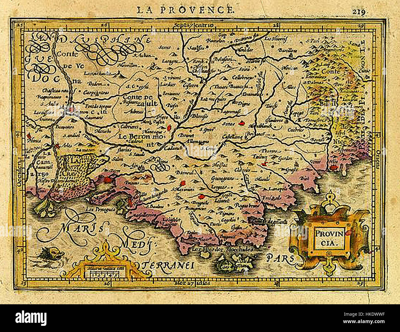 The 1608 map of Provence by Mercator showcases the region's ...