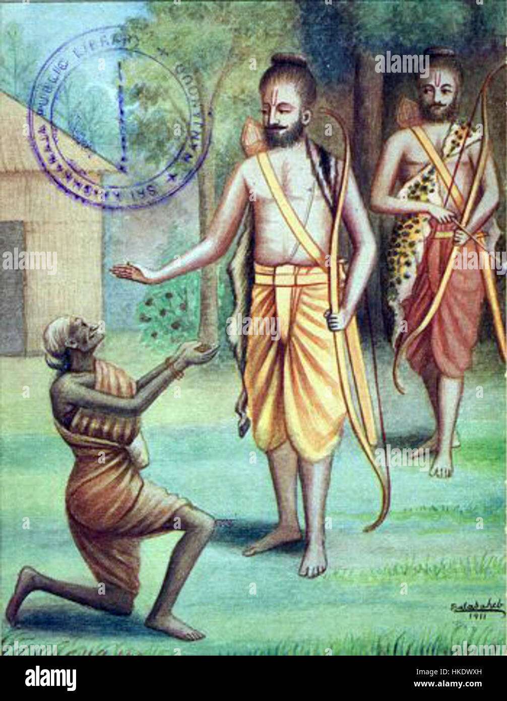 *Shabari's Hospitality* illustrates a scene from the *Ramayana ...