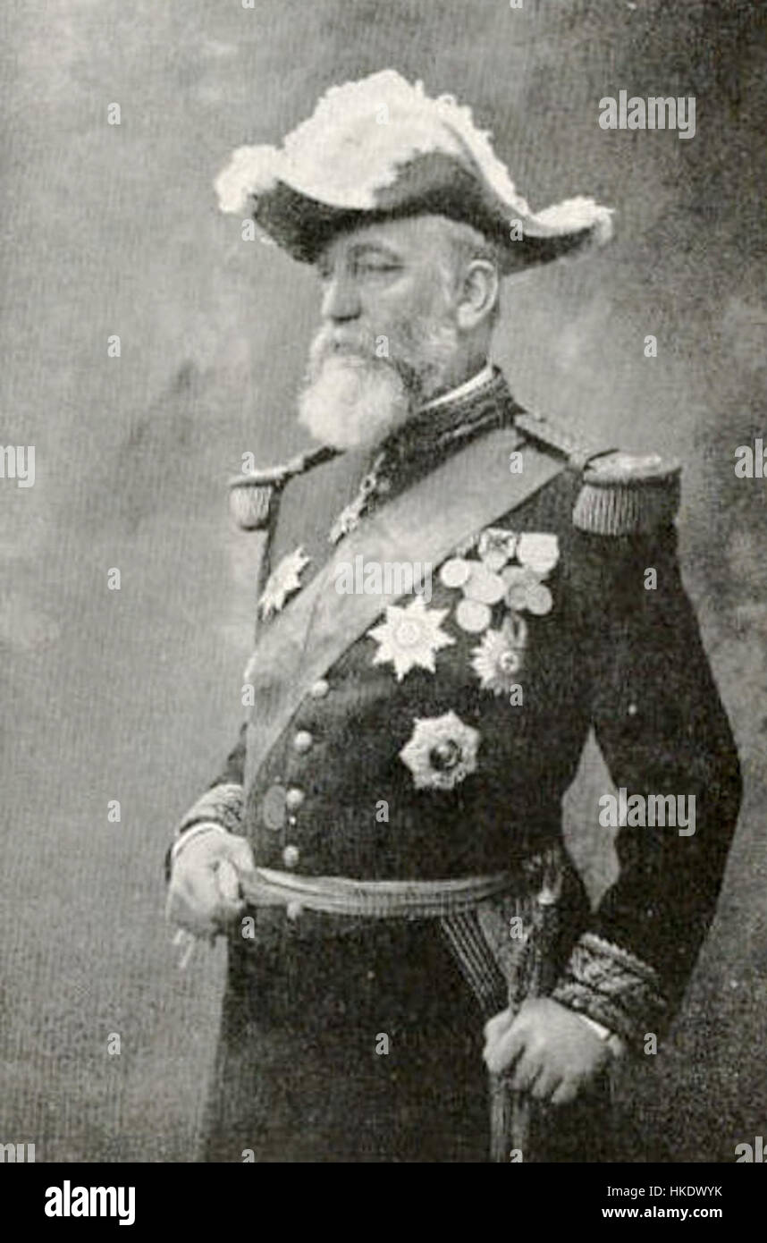 This portrait depicts Admiral Sallandrouze, a notable French naval ...