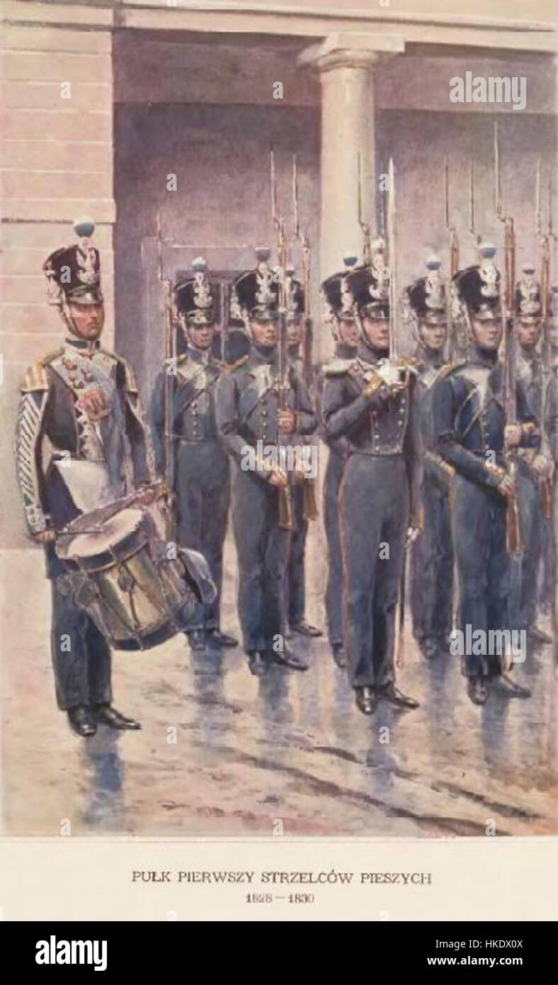 This artwork from 1828-1830 depicts the Pulk 1st Infantry Regiment ...