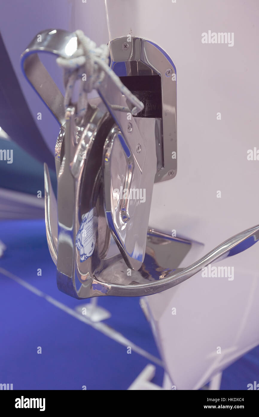 different parts of the speedboat, note shallow depth of field Stock ...