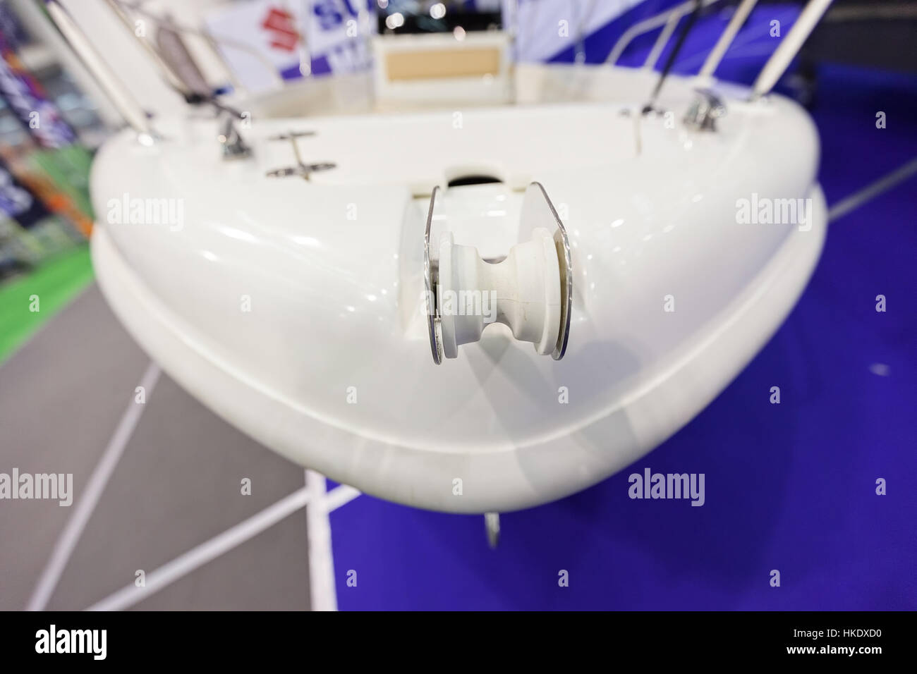 different parts of the speedboat, note shallow depth of field Stock ...