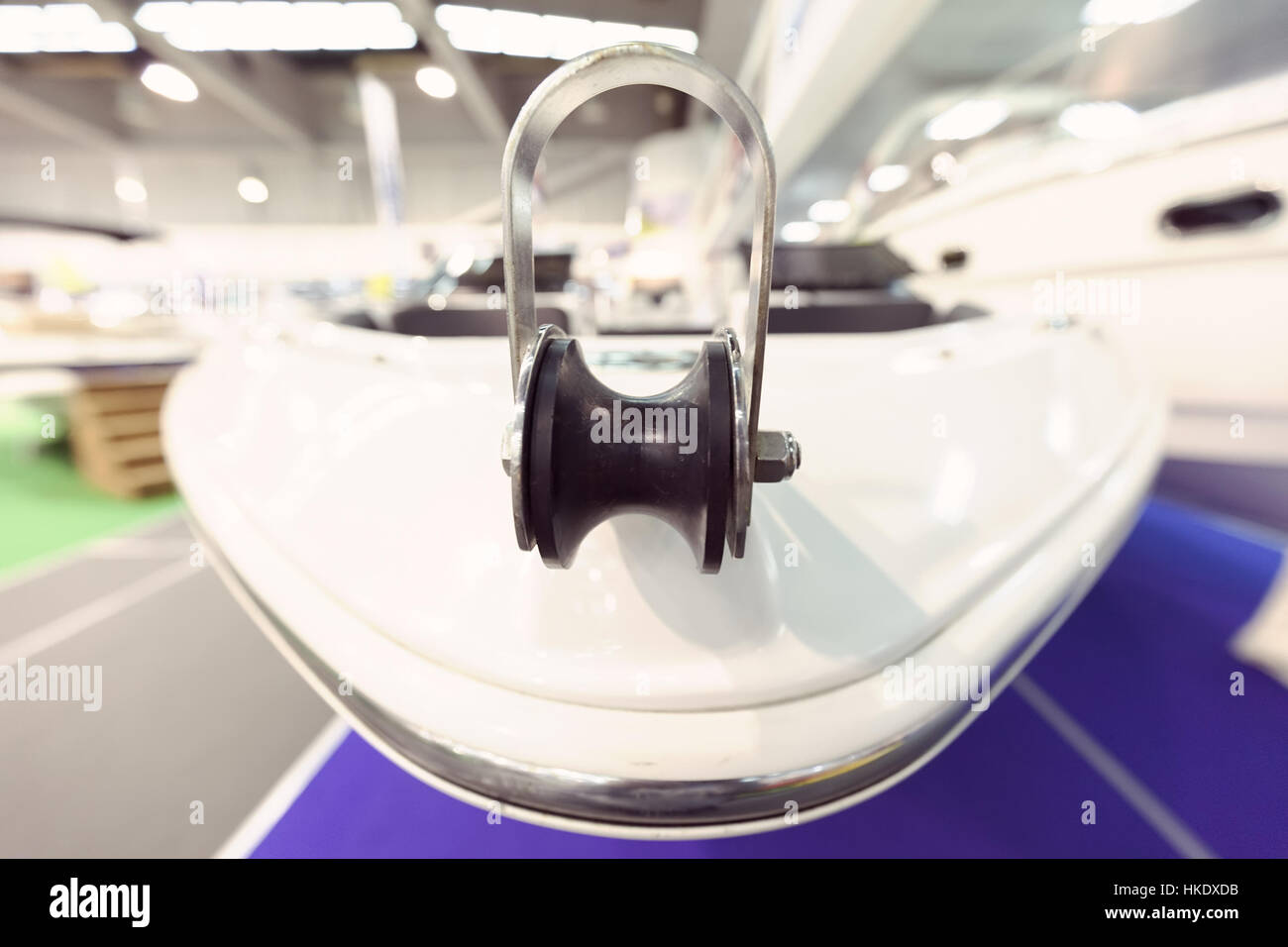 different parts of the speedboat, note shallow depth of field Stock ...