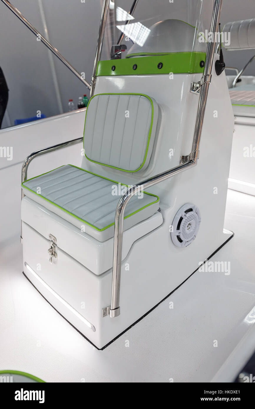 different parts of the speedboat, note shallow depth of field Stock ...