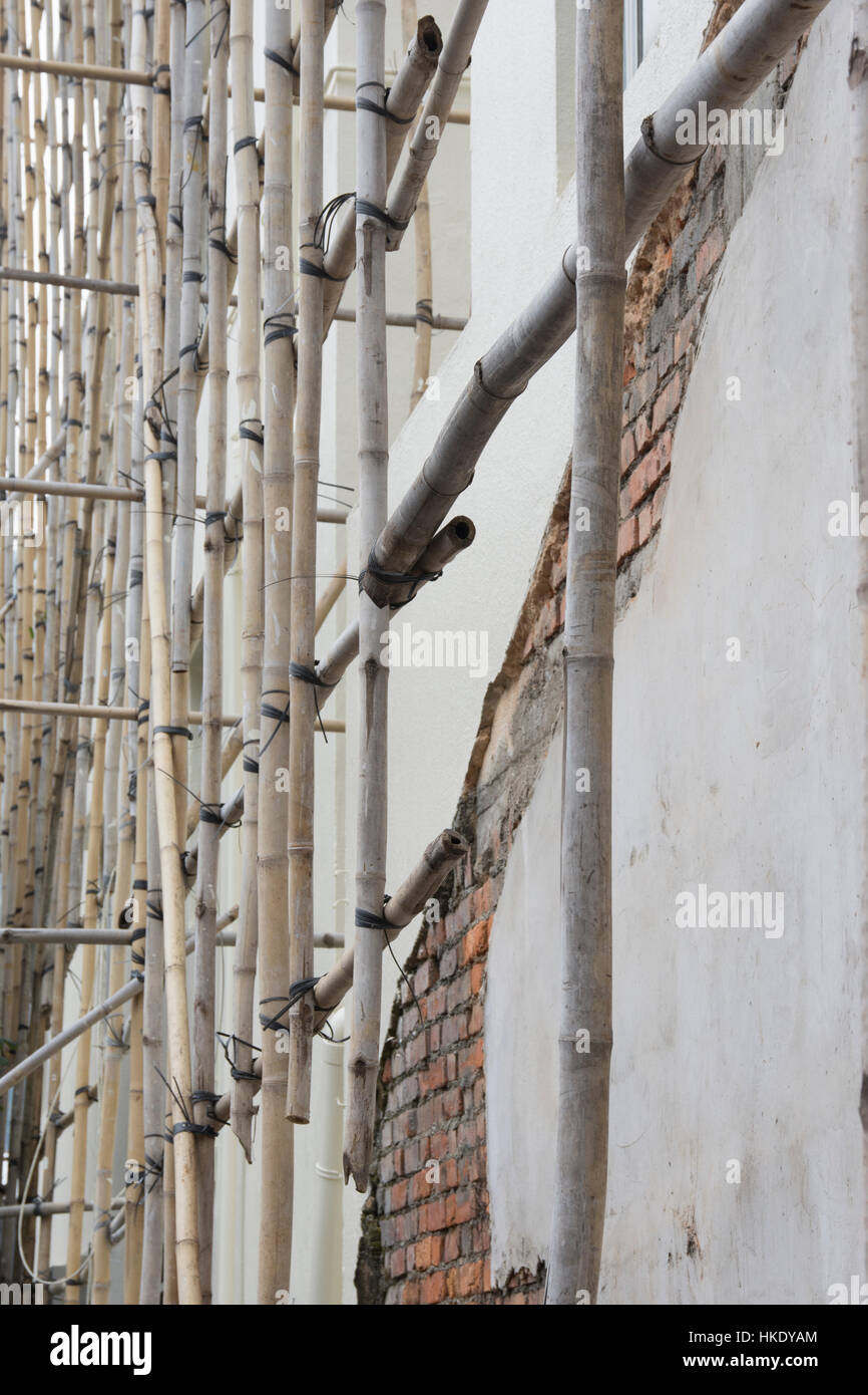 a traditional bamboo scaffolding construction in Hong Kong Stock Photo ...