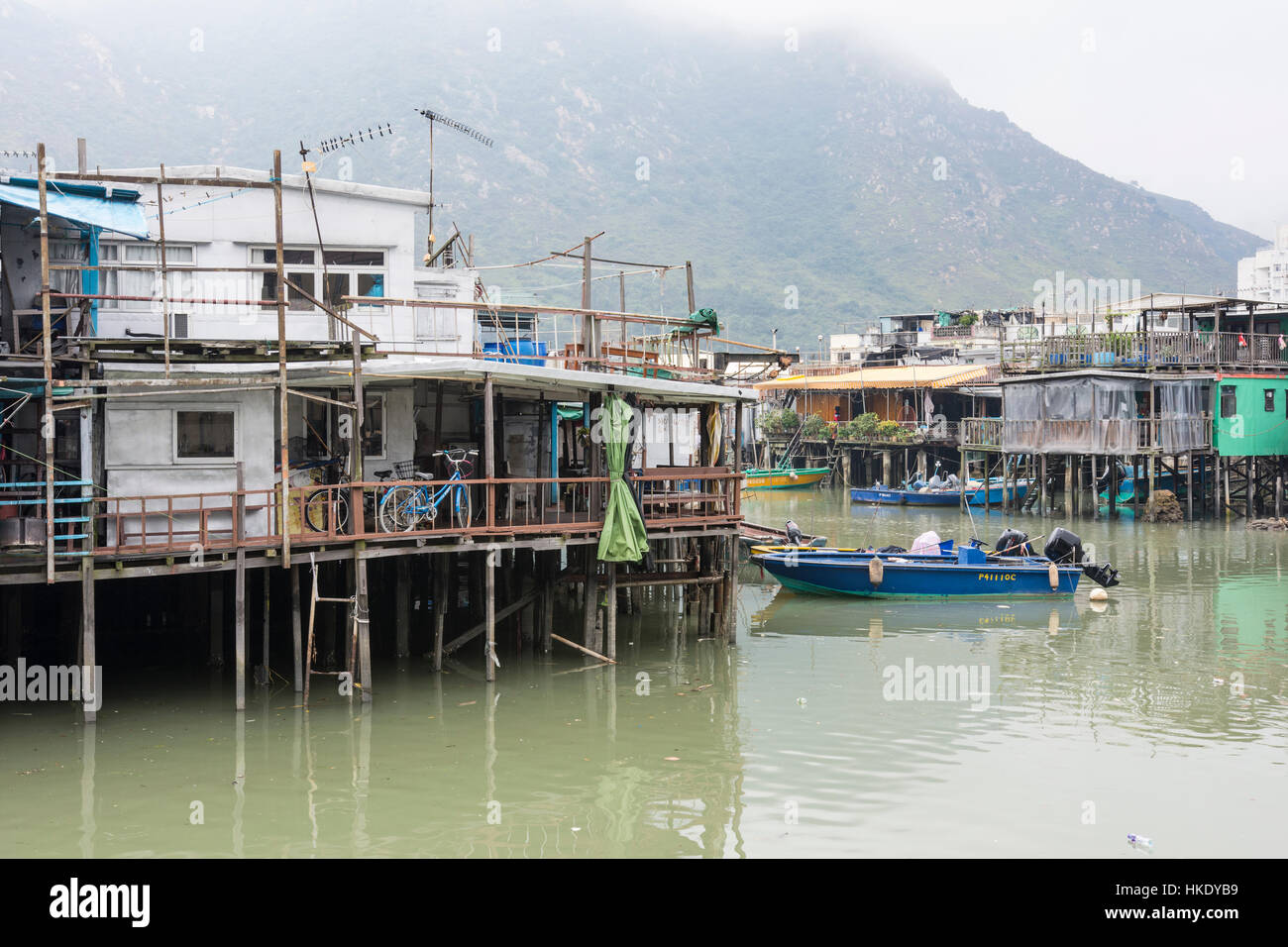 Traditional village of Tai O with houses on stilts. Hong Kong Stock ...