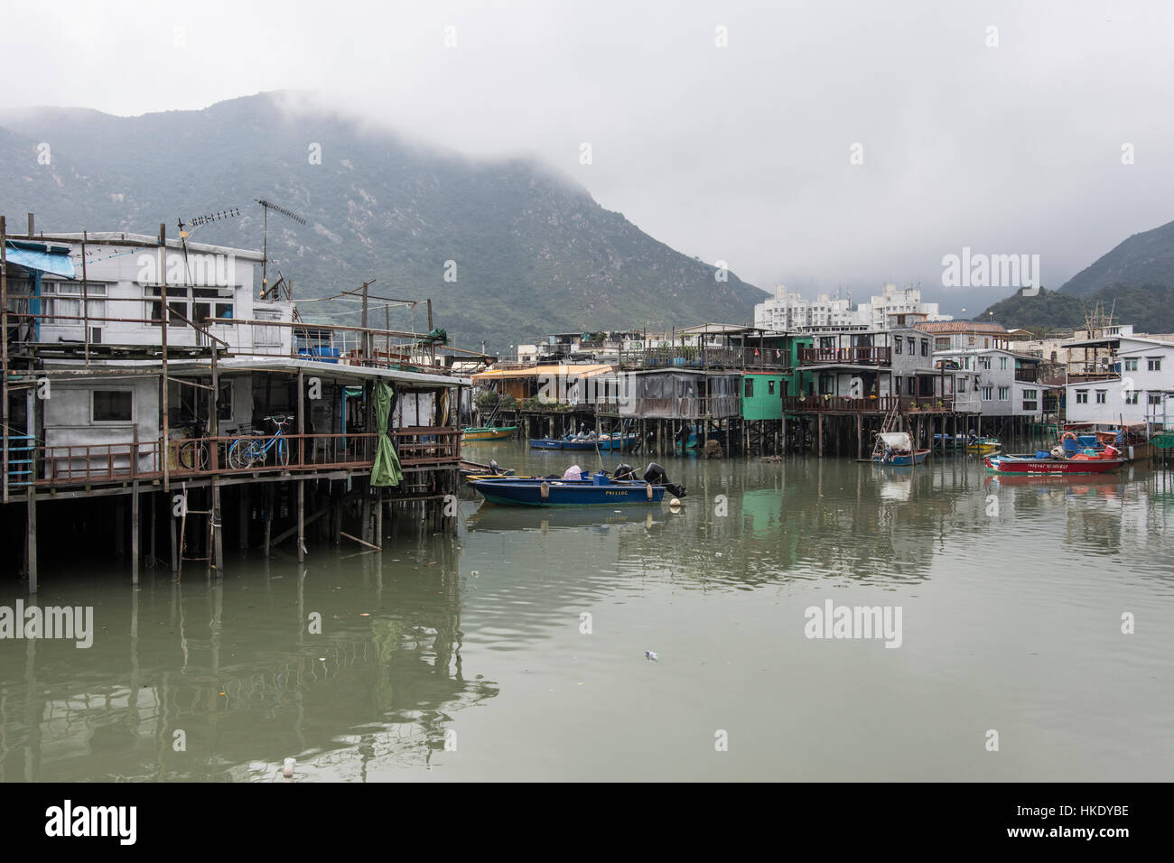 Traditional village of Tai O with houses on stilts. Hong Kong Stock ...