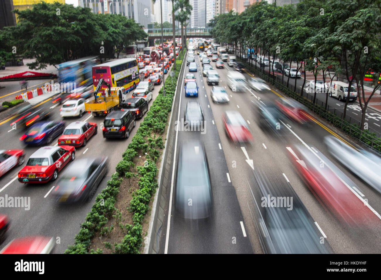 The traffic in Hong Kong Central Stock Photo - Alamy