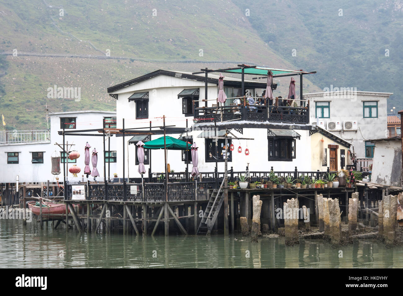 Traditional village of Tai O with houses on stilts. Hong Kong Stock ...