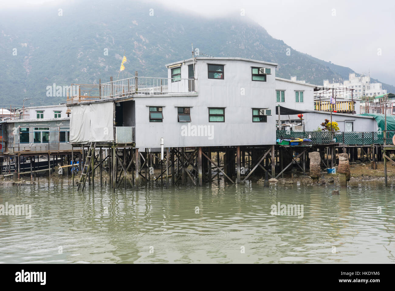 Traditional village of Tai O with houses on stilts. Hong Kong Stock ...